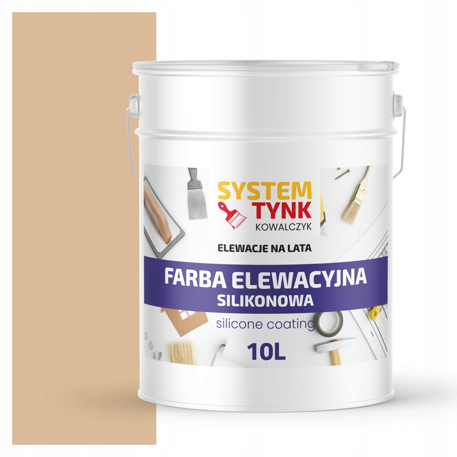 FARBA SILIKONOWA ELEWACYJNA FASADOWA HYDROFOBOWA BEŻ BEŻOWA F445 ...