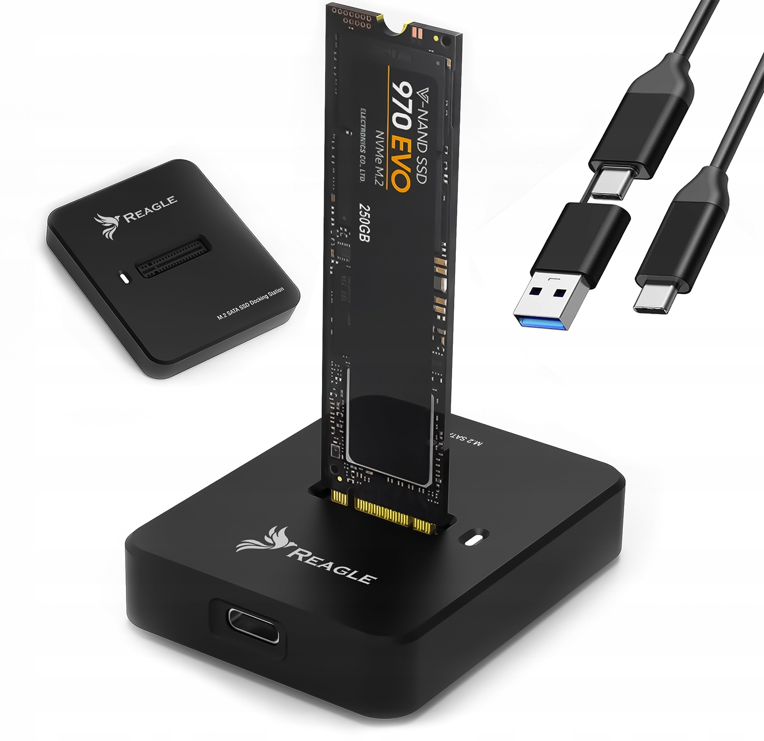 ADAPTER SSD m.2 NVME PCIe SATA NGFF KIESZCZEŃ NA DYSK M2 USB 3.2 USB-C ...