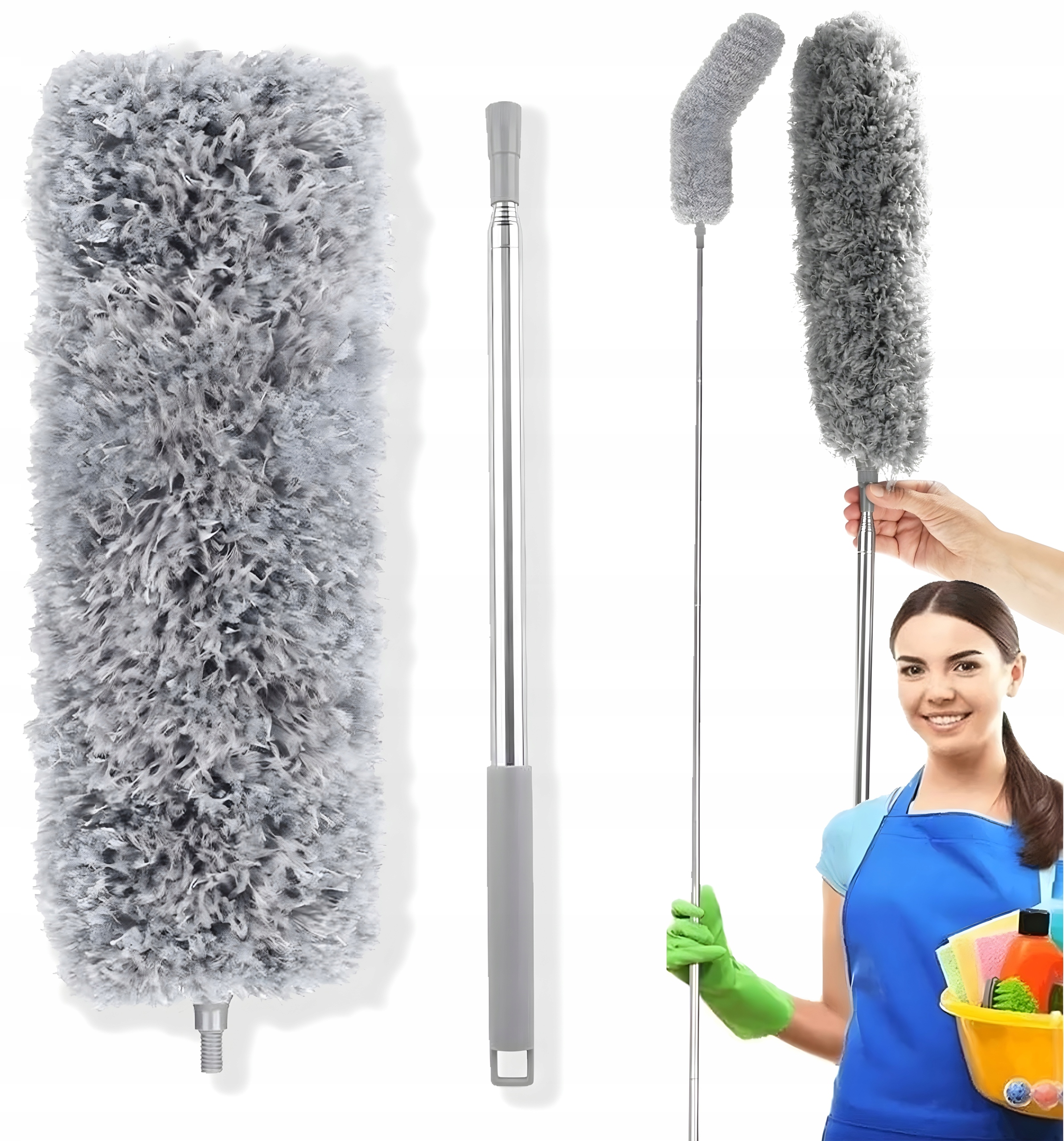 KARTÁČ PRACHOVKA TELESKOPICKÝ SMETÁČEK PRACHOVKA DLOUHÝ 280 CM XXL za 64 Kč - Allegro