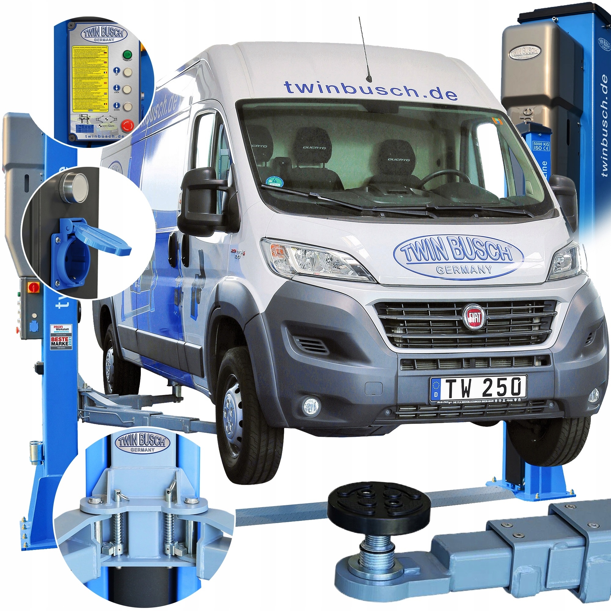 PODNOŚNIK KOLUMNOWY 5T AUTOMAT TWIN BUSCH BUS 0741187302364 za 18315 ...