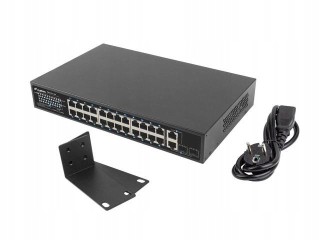 LANBERG Switch rack 19inch RSFE-24P-2C-250 24x 100Mb PoE+ 2x Combo ...