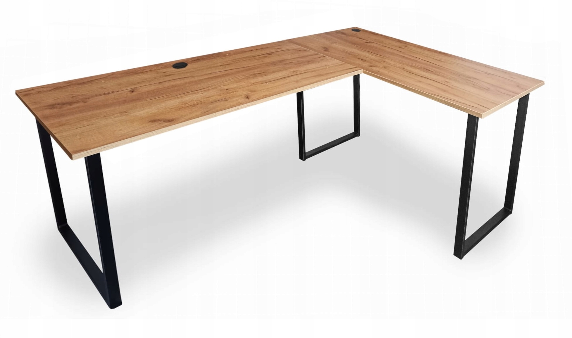 BIURKO NAROŻNE 120X180cm KOMPUTEROWE GAMINGOWE LOFT - DĄB CRAFT ZŁOTY ...