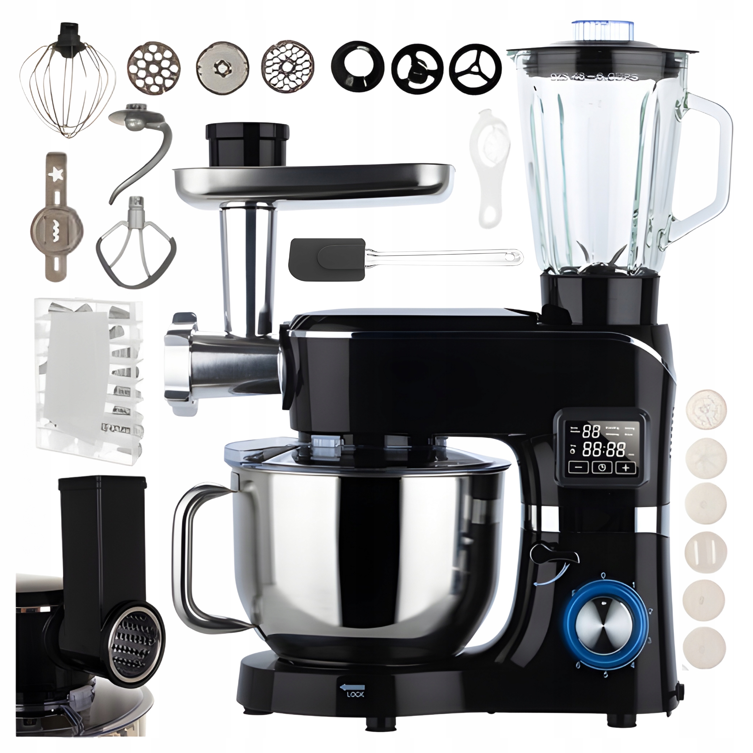 Robot Kuchenny Planetarny 2000W Blender 1,5L z Podgrzewaną Misą ...