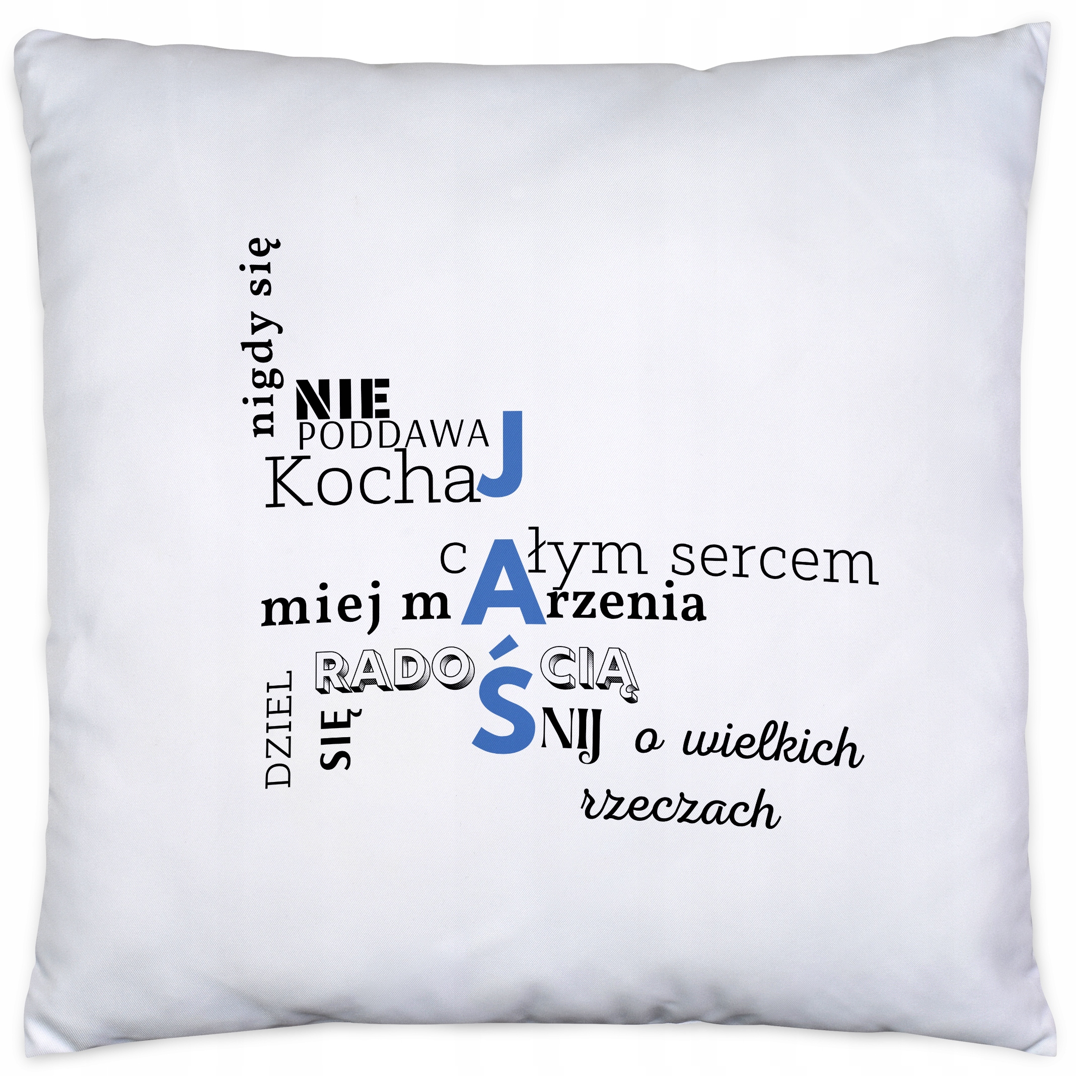 PODUSZKA MOTYWACYJNA Z IMIENIEM JAŚ, JAN, JANEK 13930503724 - Sklepy ...