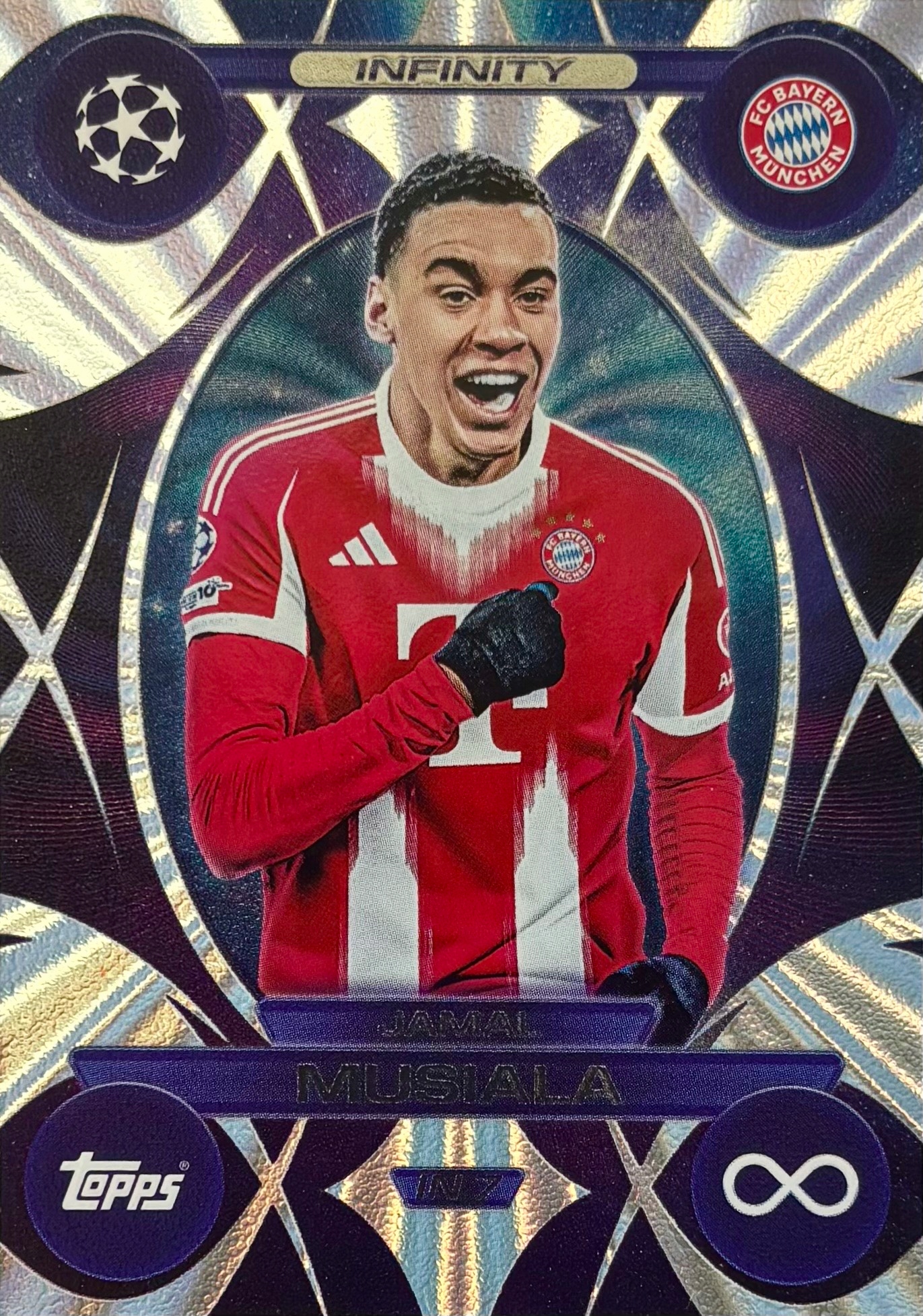 TOPPS MATCH ATTAX UCL 2025/26 2026 INFINITY IN 7 JAMAL MUSIALA BAYERN ...