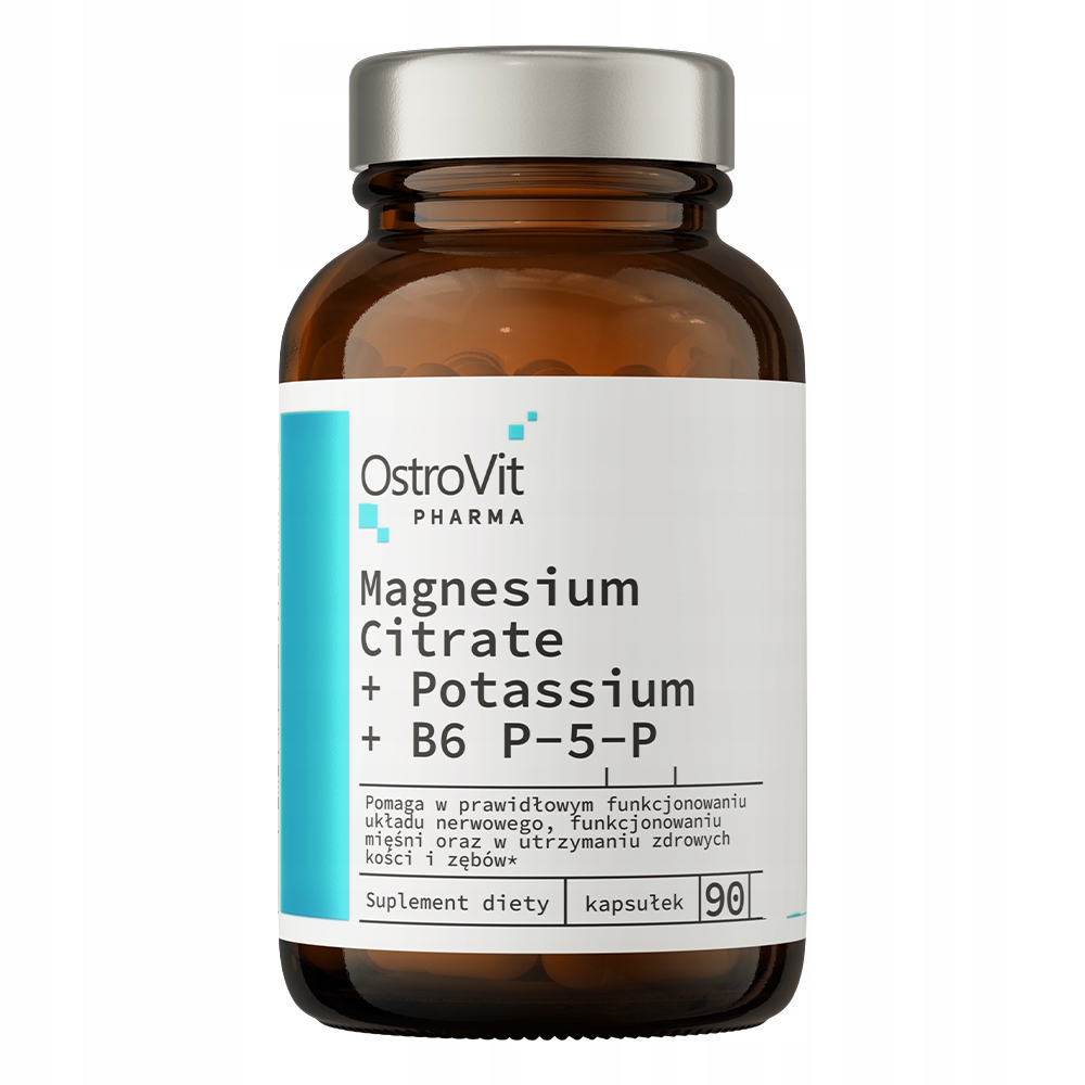 OstroVit Cytrynian Magnezu + Cytrynian Potasu + Witamina B6 P-5-P 90 ...