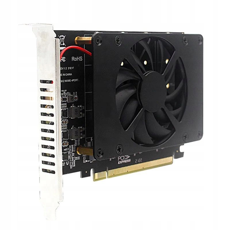 Pcie 4.0 3.0 X16 NVMe 4-Disk SSD RAID Card M.2 M Key Motherboard PCI-e ...