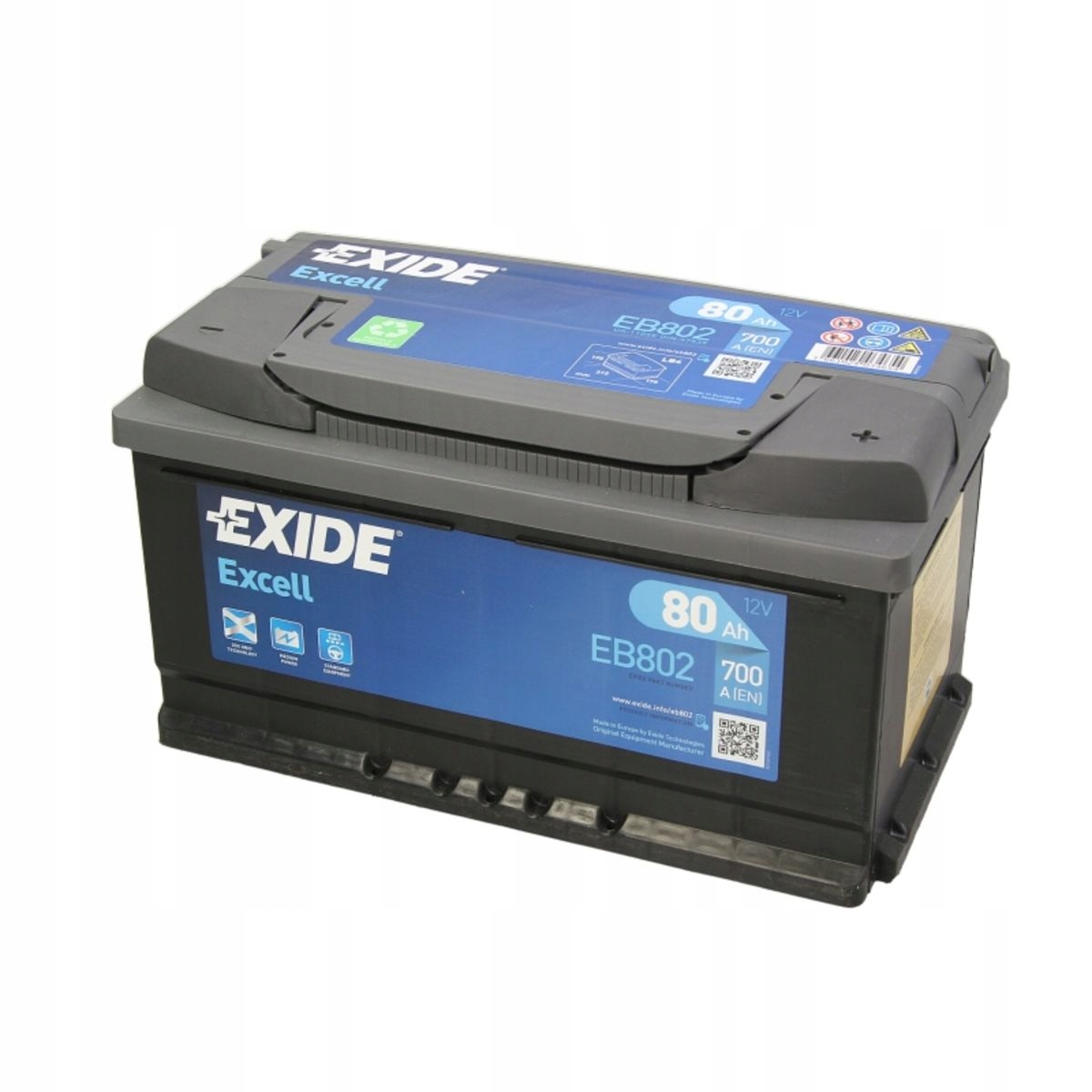 Akumulator EXIDE EXCELL 80Ah 700A P+ eb802 za 628,05 zł z Raba Wyżna ...