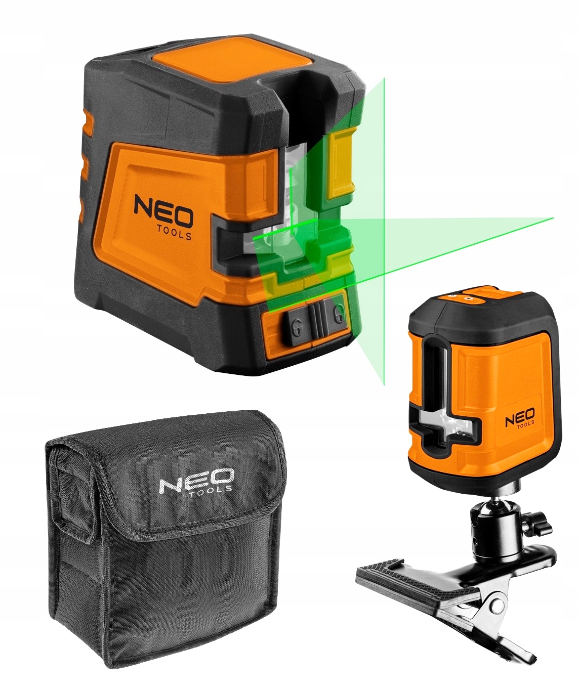 NEO LASER KRZYŻOWY zielony 15m UCHWYT ETUI (5907558439960) • Cena ...