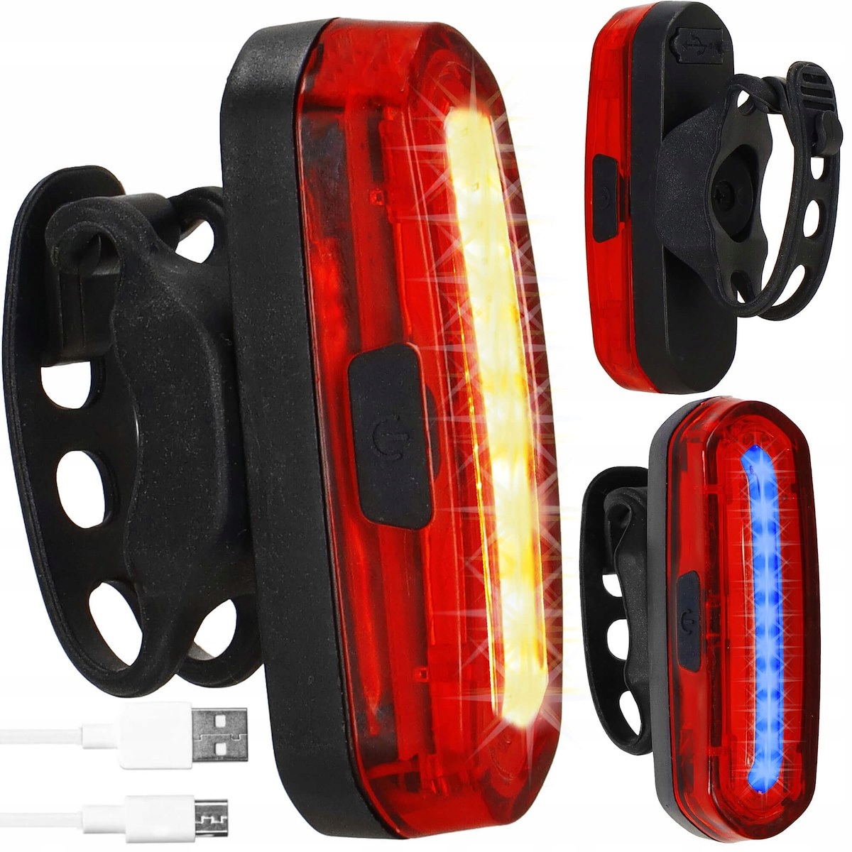 LAMPKA ROWEROWA TYLNA LED USB OŚWIETLENIE NA ROWER TYŁ ŚWIATŁO CZERWONA ...