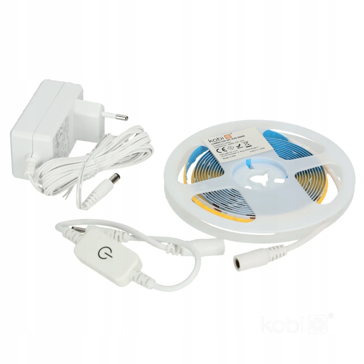 Taśma pasek LED 25W ciepła barwa 3 metry z zasilaczem ściemnialna Kobi ...