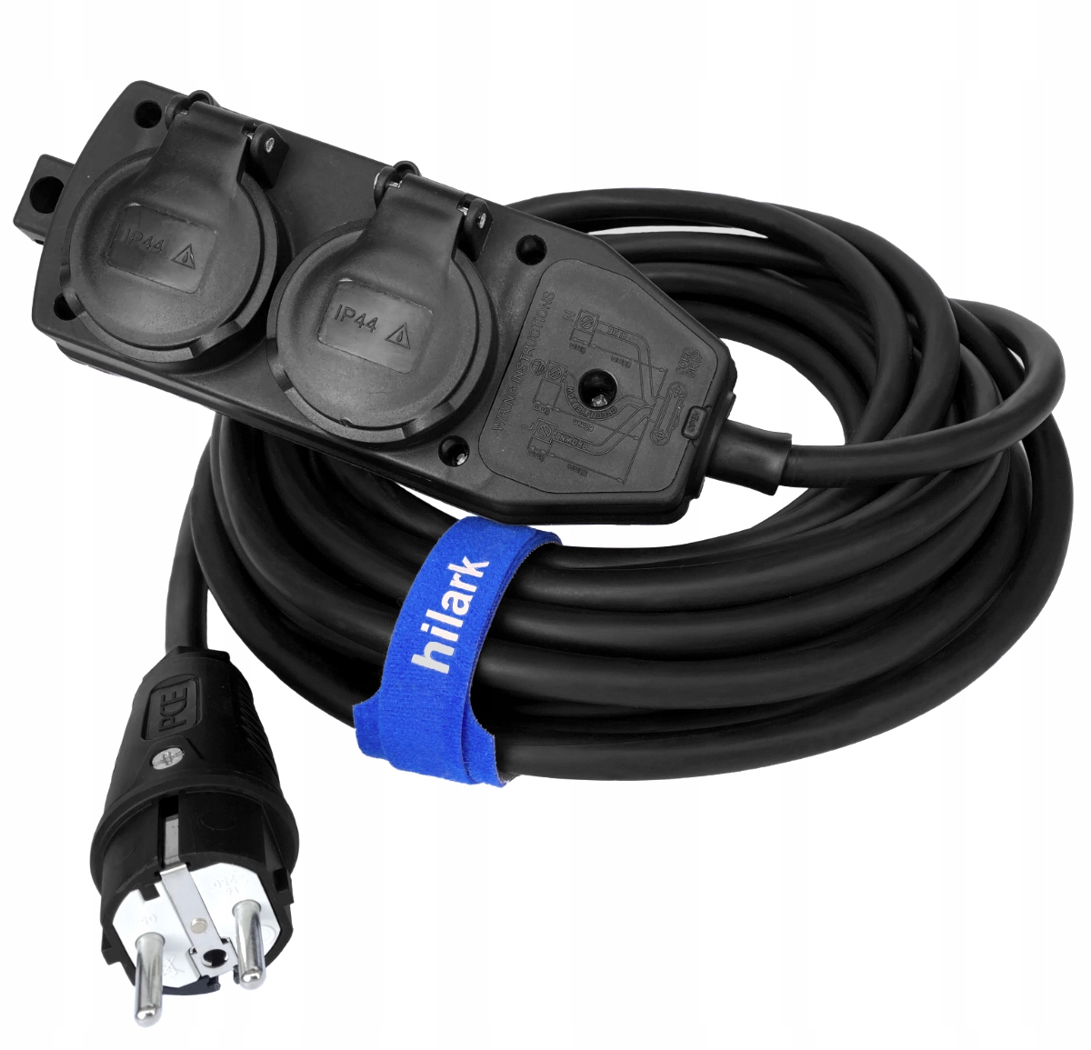 Przedłużacz gumowy H07RNF OnPd 3x2,5 10m ROZGAŁĘŹNIK 4x230V czarny ...