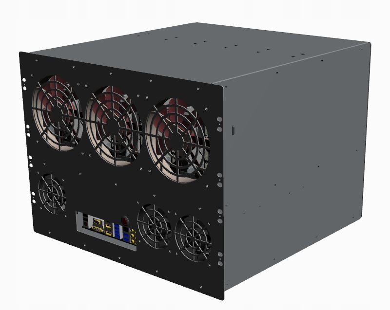 Obudowa PC RACK do szafy 19 cali K-CASE 1 RAW, KRYPTO , AI, 6 x GPU, 2x ...