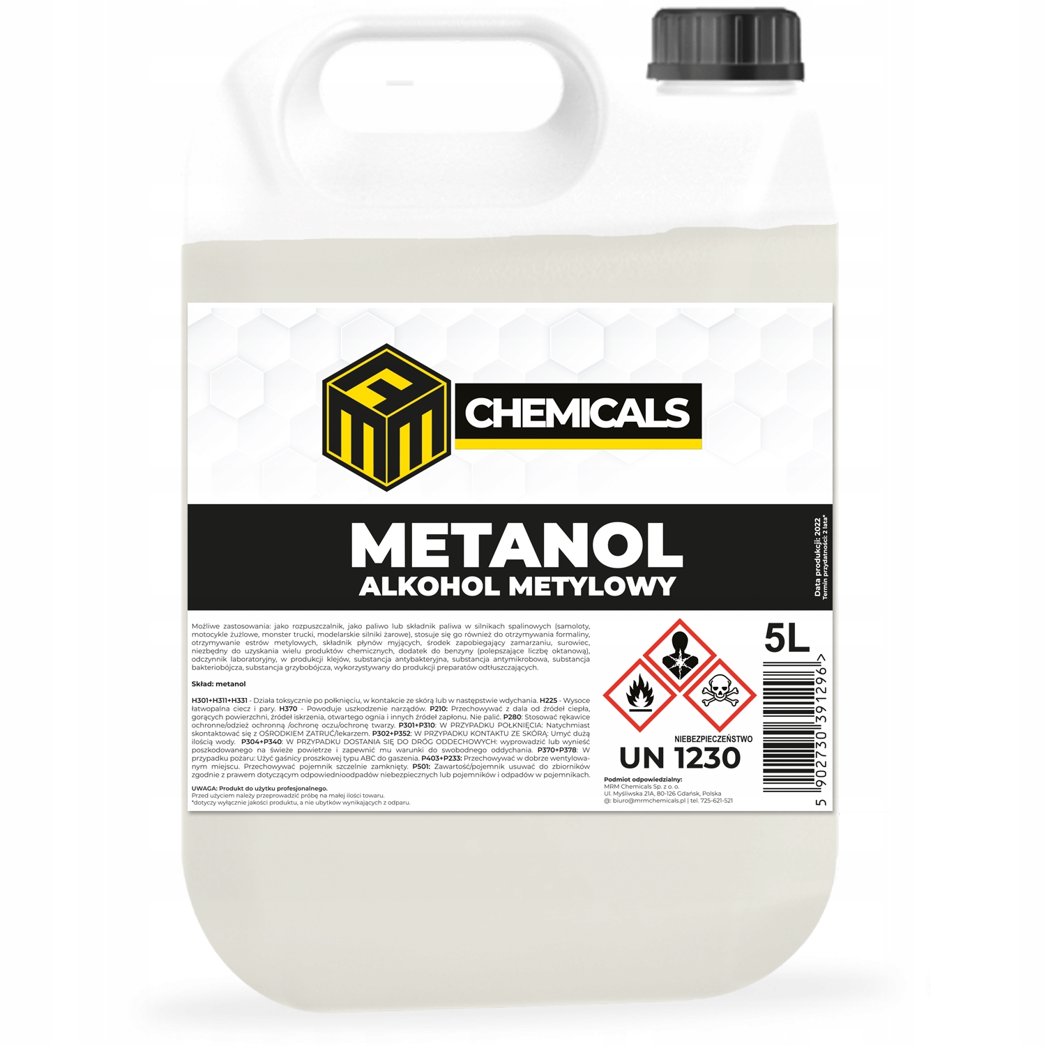 ALKOHOL METYLOWY METANOL 5L 12429806671 - Allegro.pl