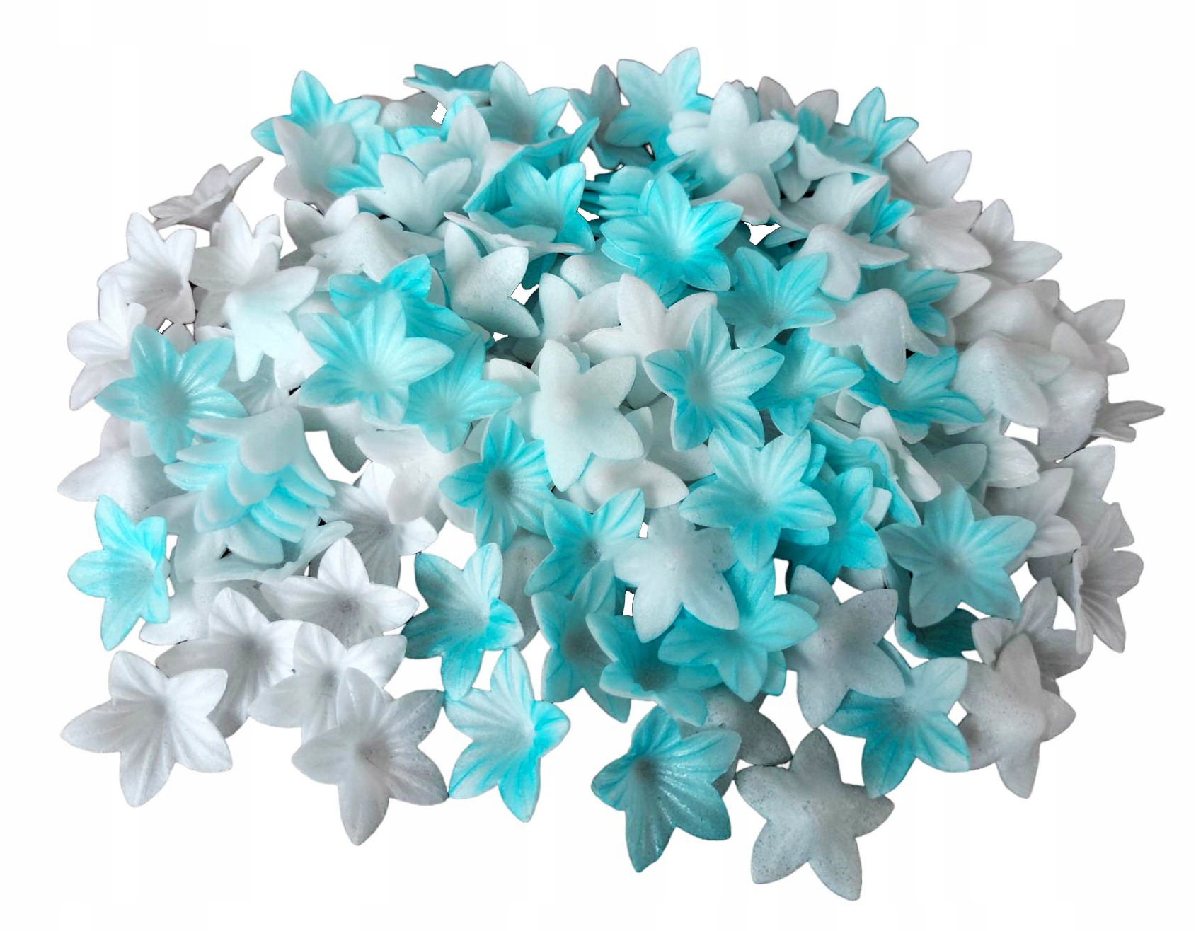 Kwiaty waflowe mini kwiatki 50s biało - niebieskie 13515355003 - Allegro.pl