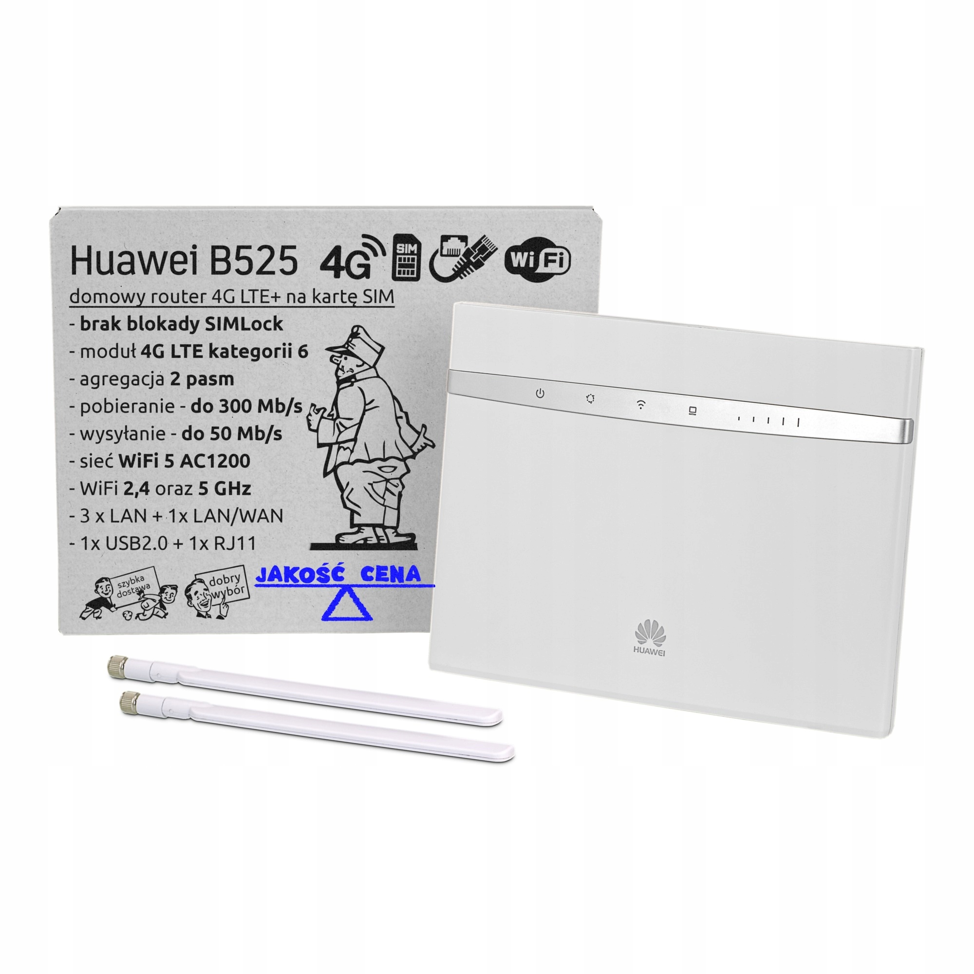 Router na kartę SIM Huawei B525s-23a 802.11b 4G LTE bez simlocka ...