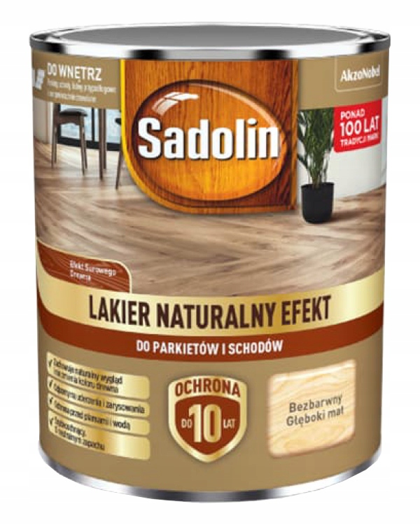Sadolin lakier naturalny efekt parkiety i schody bezbarwny głęboki mat ...