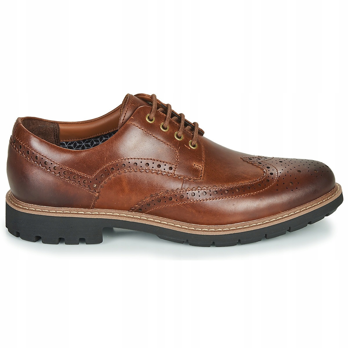 BRĄZOWE SKÓRZANE PÓŁBUTY OXFORD BATCOMBE WING CAMEL CLARKS 45 ...