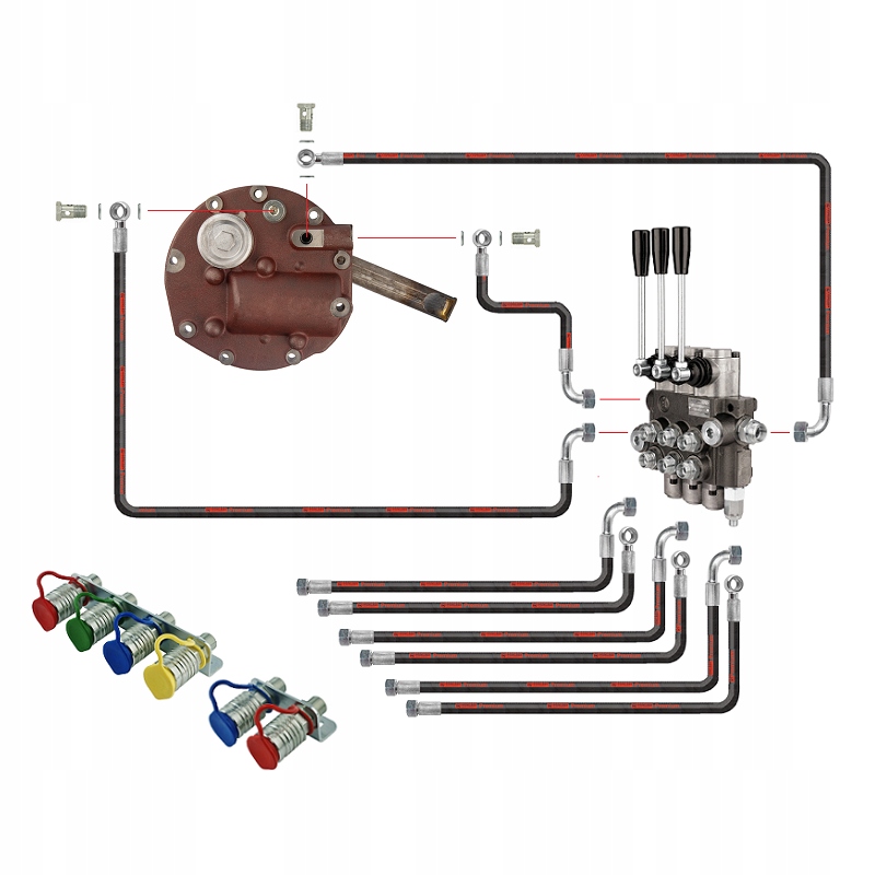 Innowacyjna hydraulika do Zetora 5211 7211. Rozdzielacz hydrauliczny 3 ...