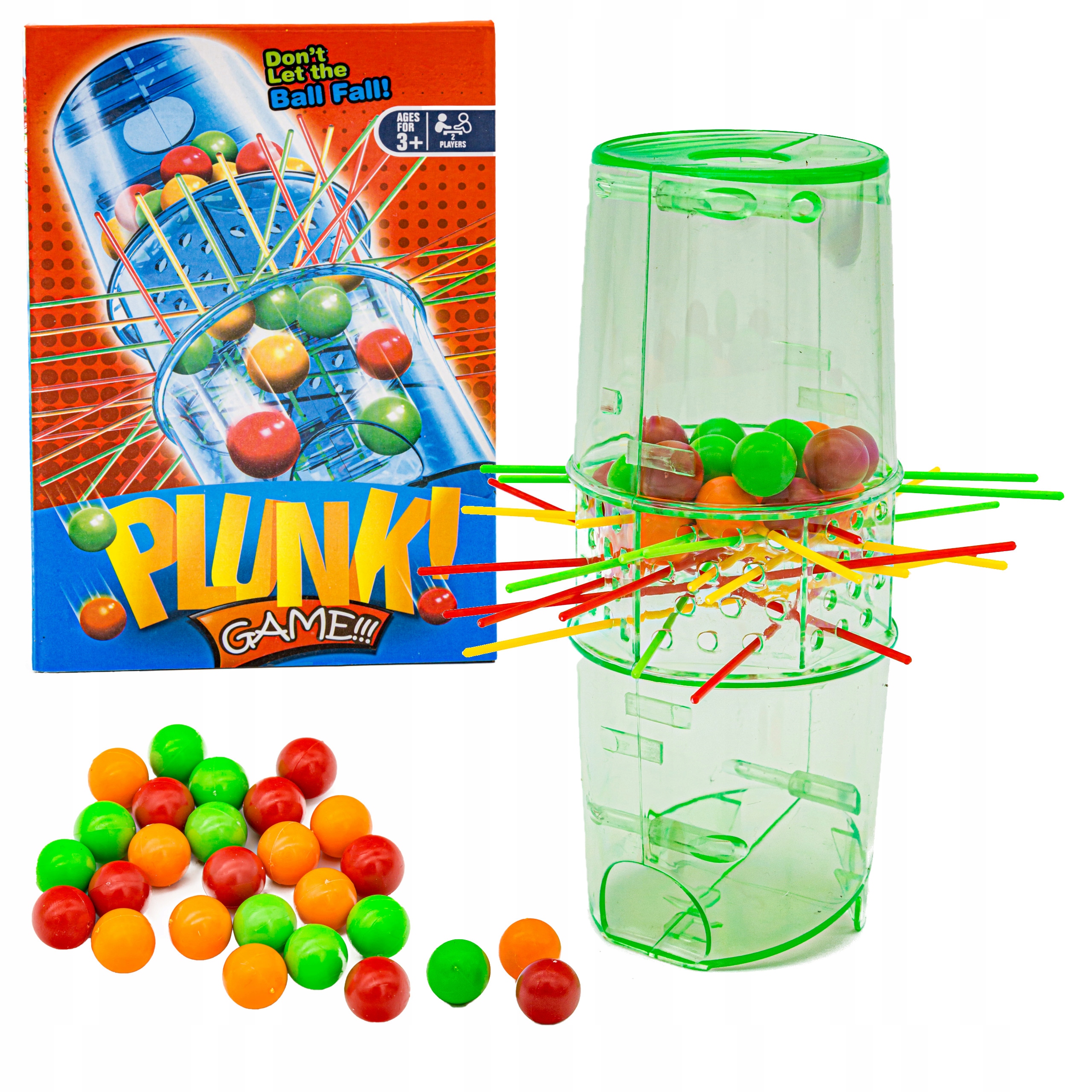 Gra Zręcznościowa Typu Bierki PLUNK Spadające Kulki Wieża Kolorowe ...