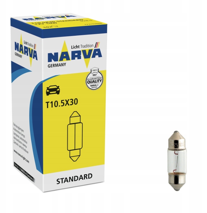 ŻARÓWKA RURKA NARVA 17315 12V 10W SV8.5 28MM 4013790297501 za 1.50PLN z ...