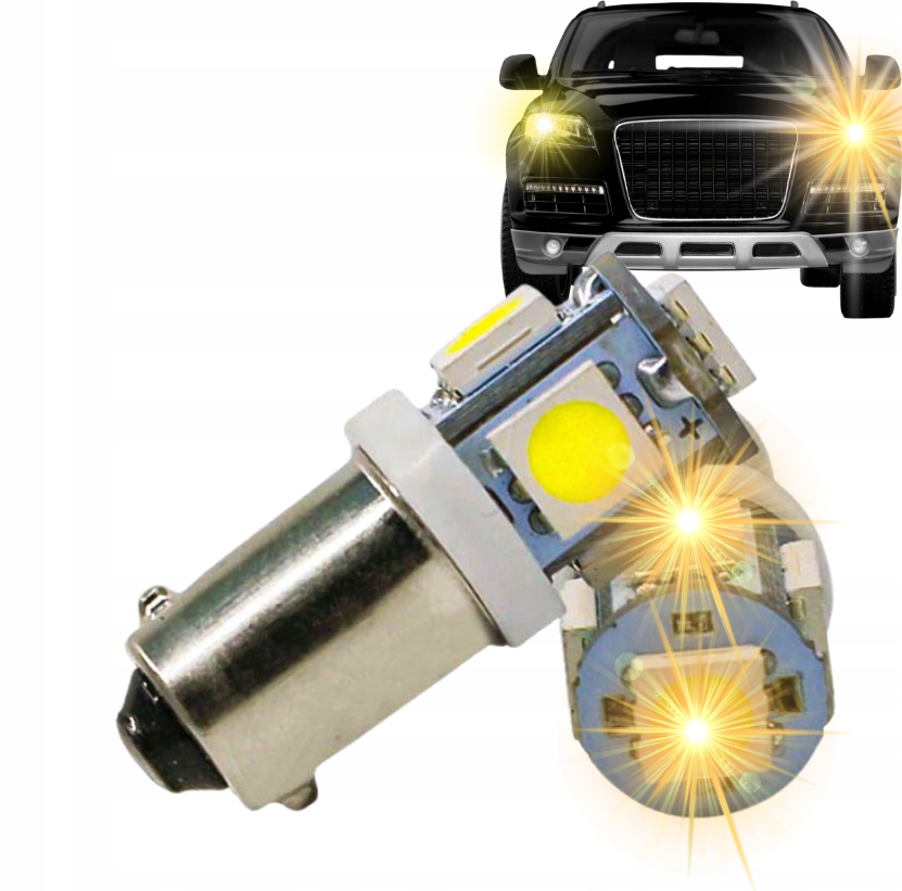 LED žiarovka BA9S | T4W - 5 SMD LED - LED T4W BA9S Ultra LED - TEPLÁ ...