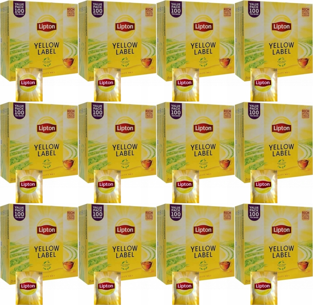Herbata czarna w kopertach Lipton Yellow Label 100szt x12 15078076786 ... Herbata czarna w kopertach Lipton Yellow Label 100szt x12 15078076786 ...