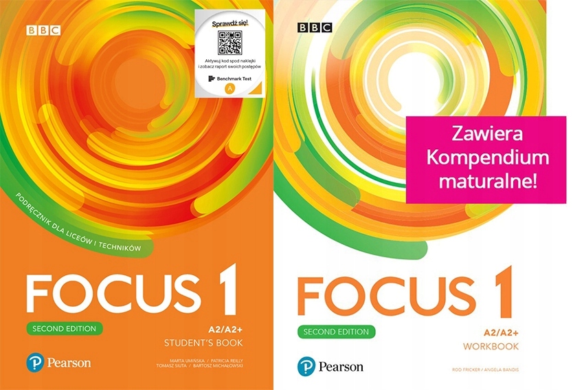 Focus 1 Second Edition KOMPLET + KOMPENDIUM PEARSON Marta Umińska, Patricia Reilly, Tomasz Siuta ...