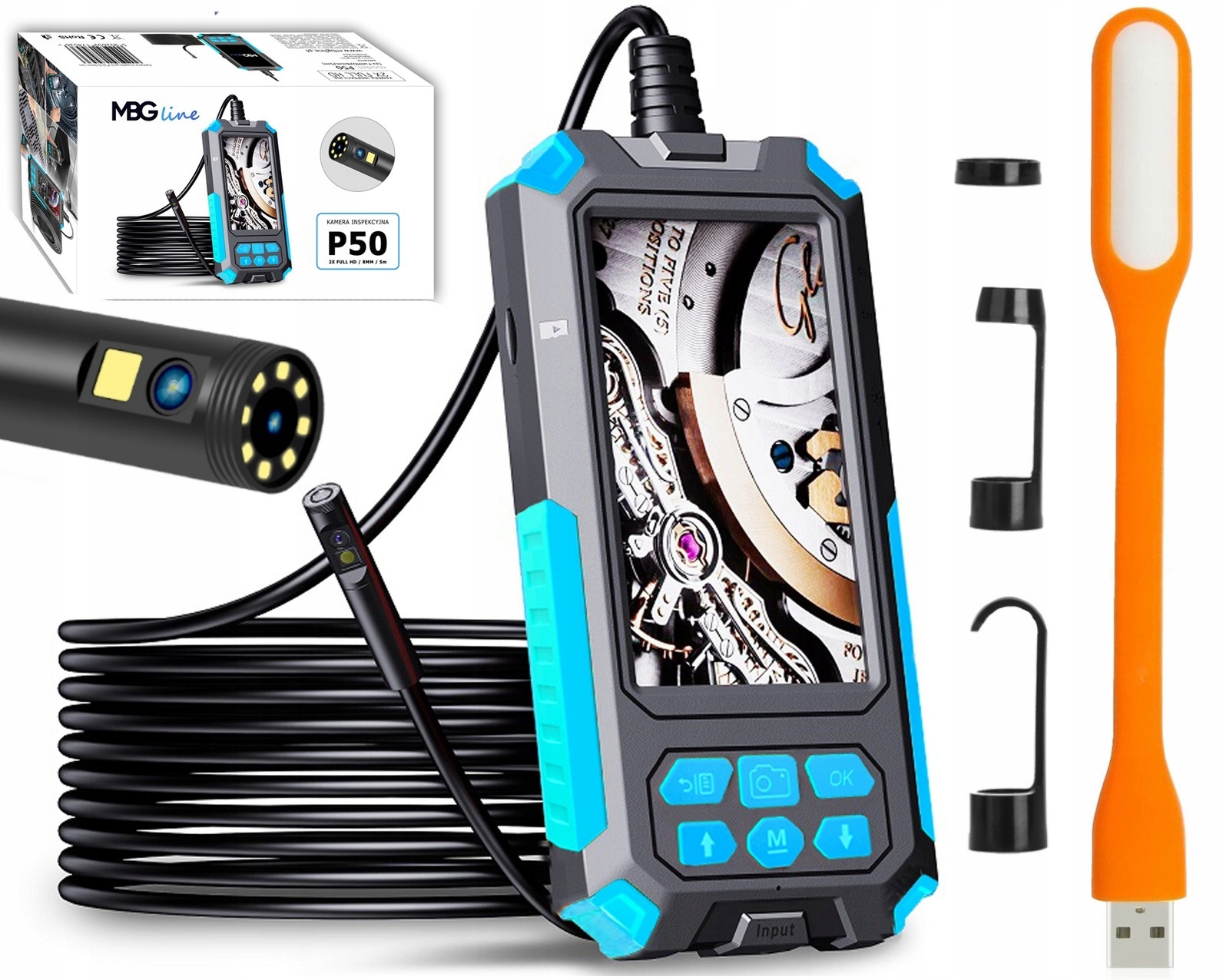 KAMERA INSPEKCYJNA ENDOSKOP MBG LINE P50 DUO 5M DWIE KAMERY FULL HD ...
