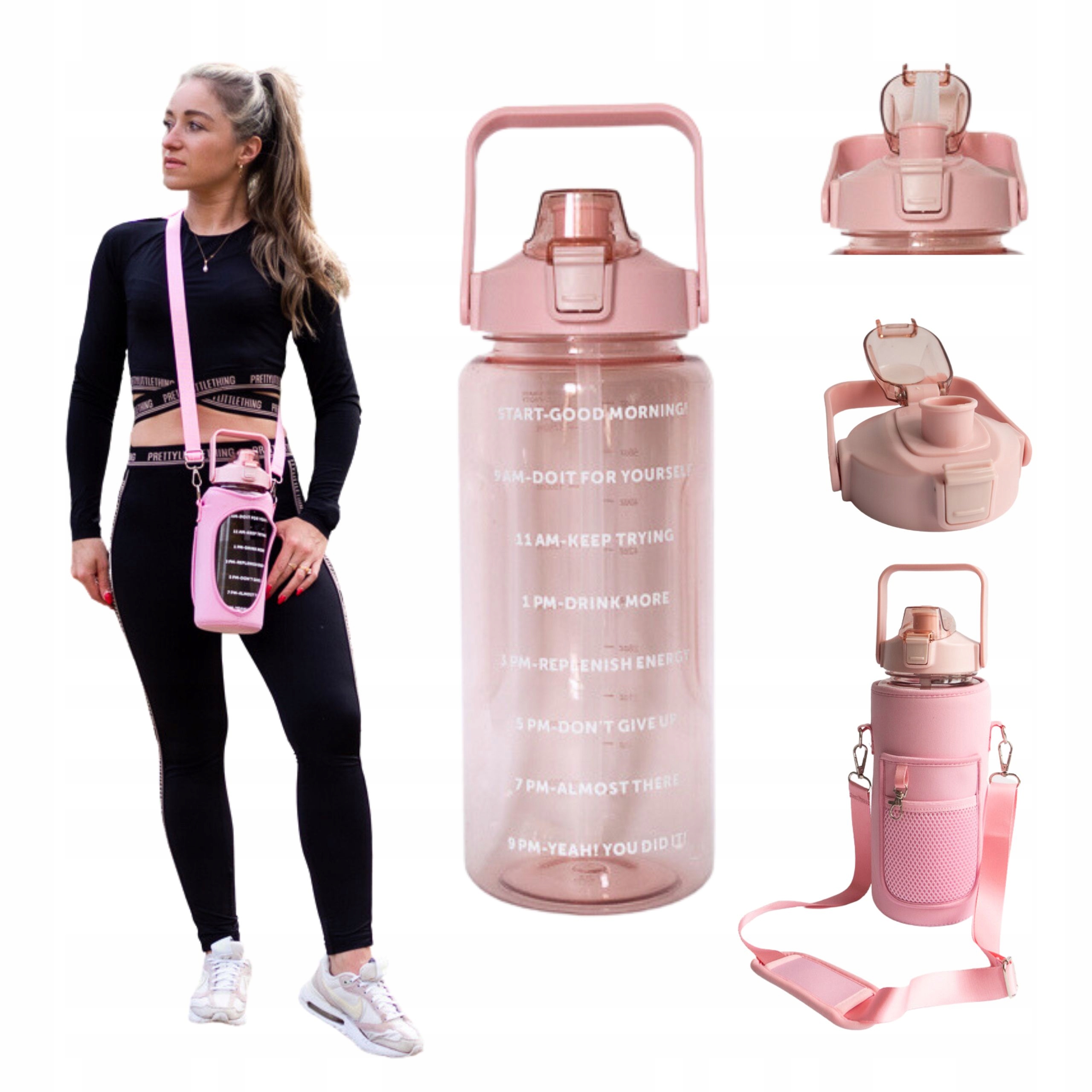 Butelka bidon na wodę duża 2l + GRATIS torebka - k102 - 13914414626 - Allegro.pl