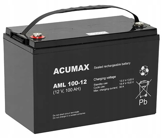AKUMULATOR BATERIA AGM VRLA ACUMAX AML 12V 100Ah AML100 AML100-12 UPS PIEC - Sklep, Opinie, Cena ...