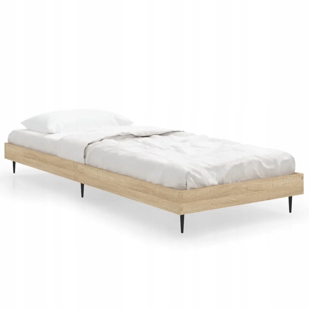 Rám postele dub sonoma 193 x 78 x 20 cm, kovové nohy, překližka ...