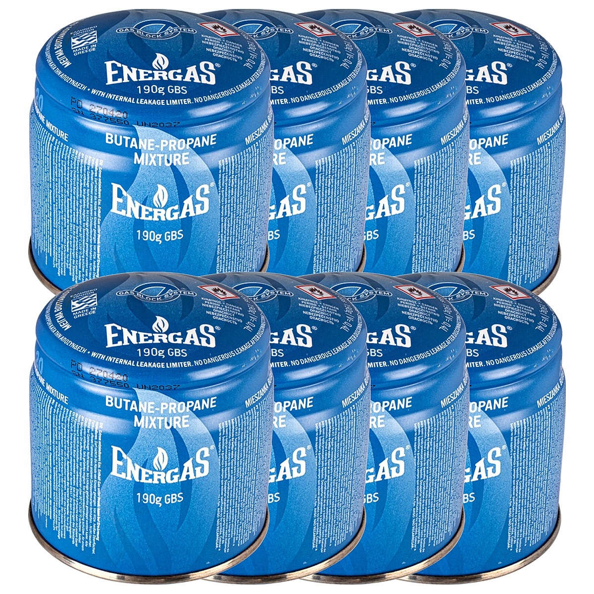 8x GAZ KARTUSZ 190g do palnika gazowego lampy 400ml ENERGAS - 5906190202109 - 14750529797 - Allegro