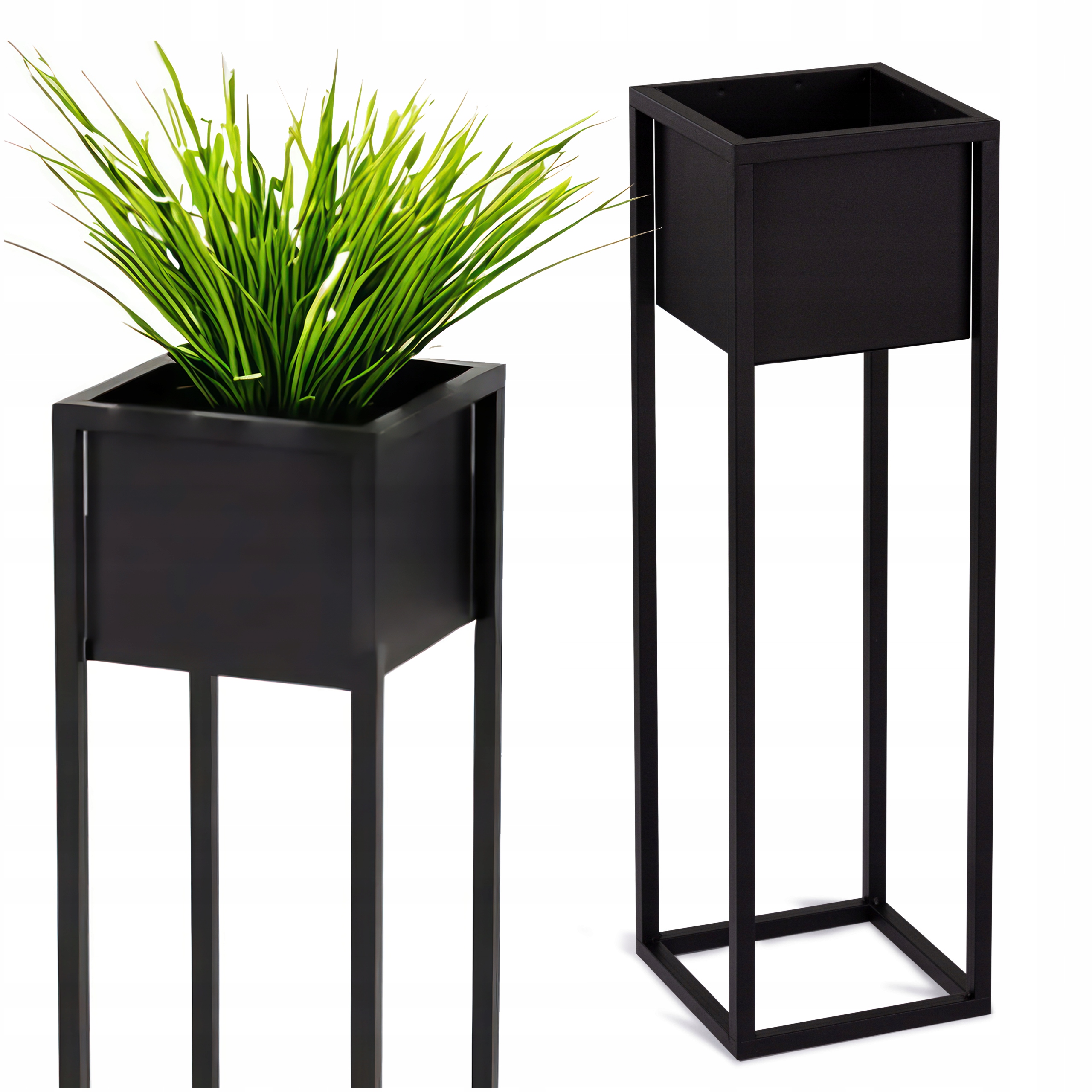 KWIETNIK METALOWY STOJĄCY STOJAK NA KWIATY CZARNY 70CM LOFT PRODUKT ...