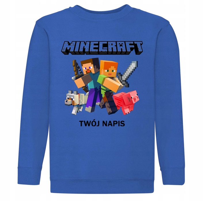 MINECRAFT MIKINA PRO MLÁDEŽ + VÁŠ NÁPIS PŘEZDÍVKA za 368 Kč - Allegro