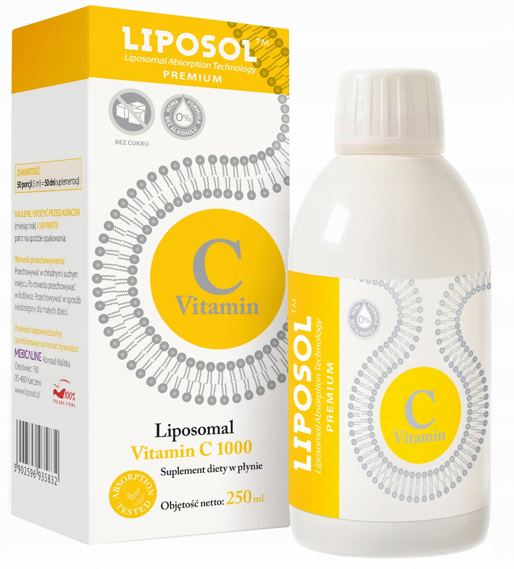 Liposol C Liposomalna Witamina C 250 ml (5902596935832) • Cena, Opinie ...