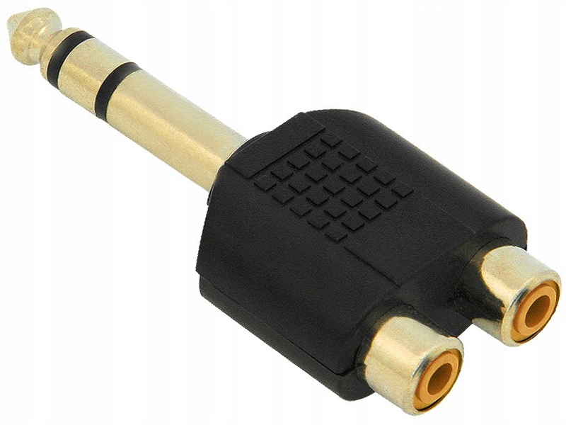 Adapter Jack 6,35mm wtyk, RCA gniazdo x2 GOLD - Sklep, Opinie, Cena w ...