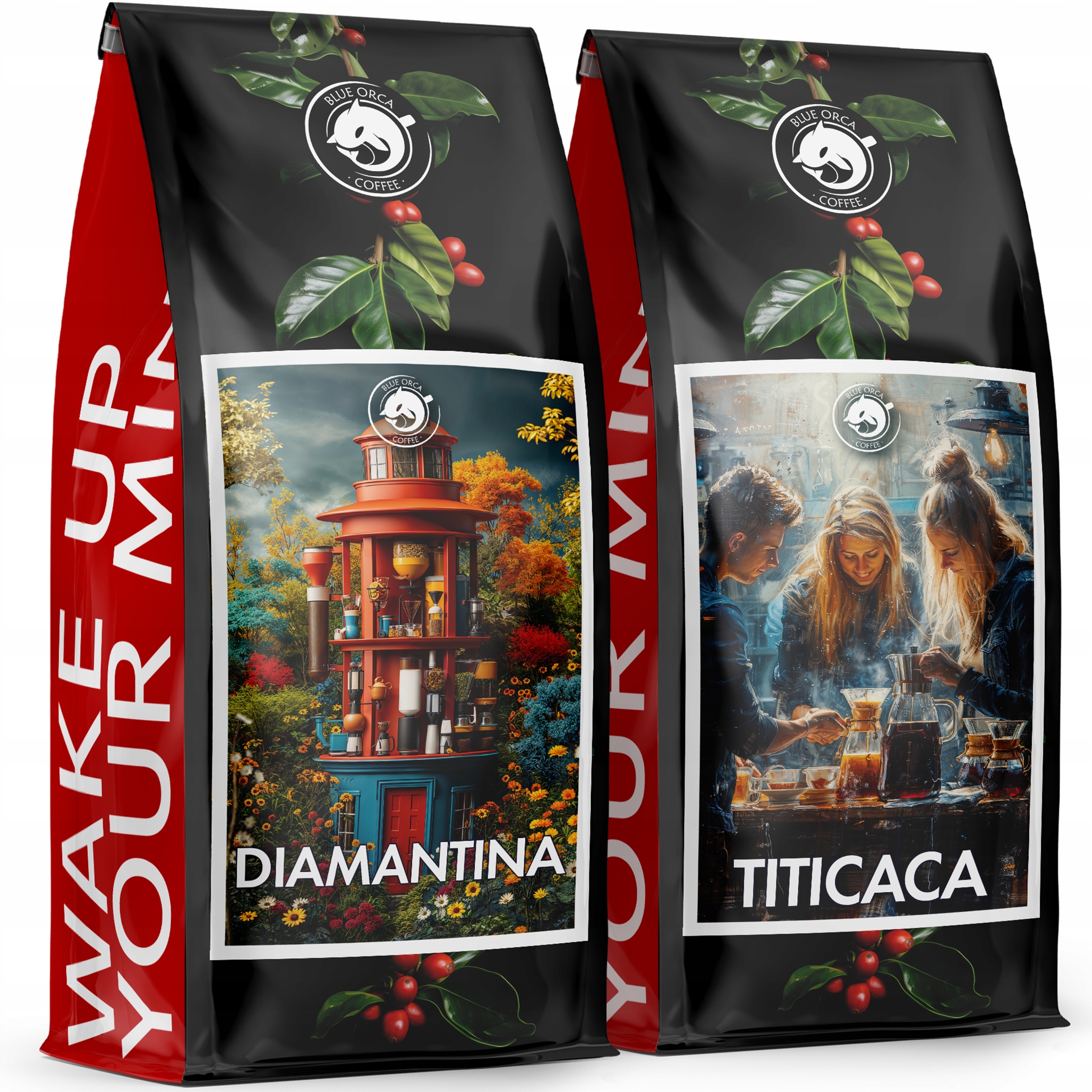Kawa ziarnista 1kg x2 DIAMANTINA + TITICACA 100% ARABICA Blue Orca + GRATIS (5905982866475 ...