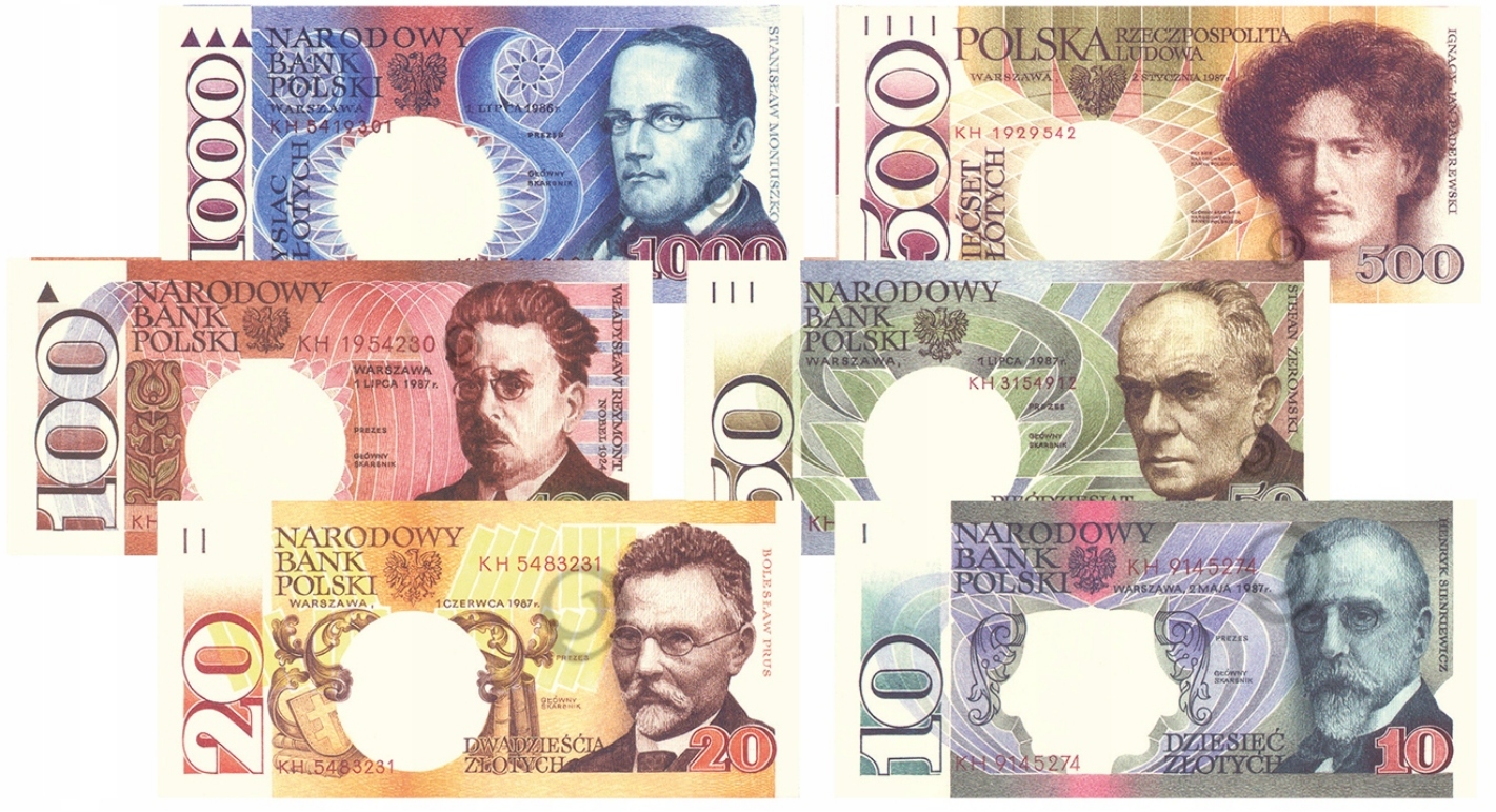 BANKNOTY PROJEKTY PRL - A. HEIDRICH- 6 BANKNOTÓW- KOPIE - L32 ...