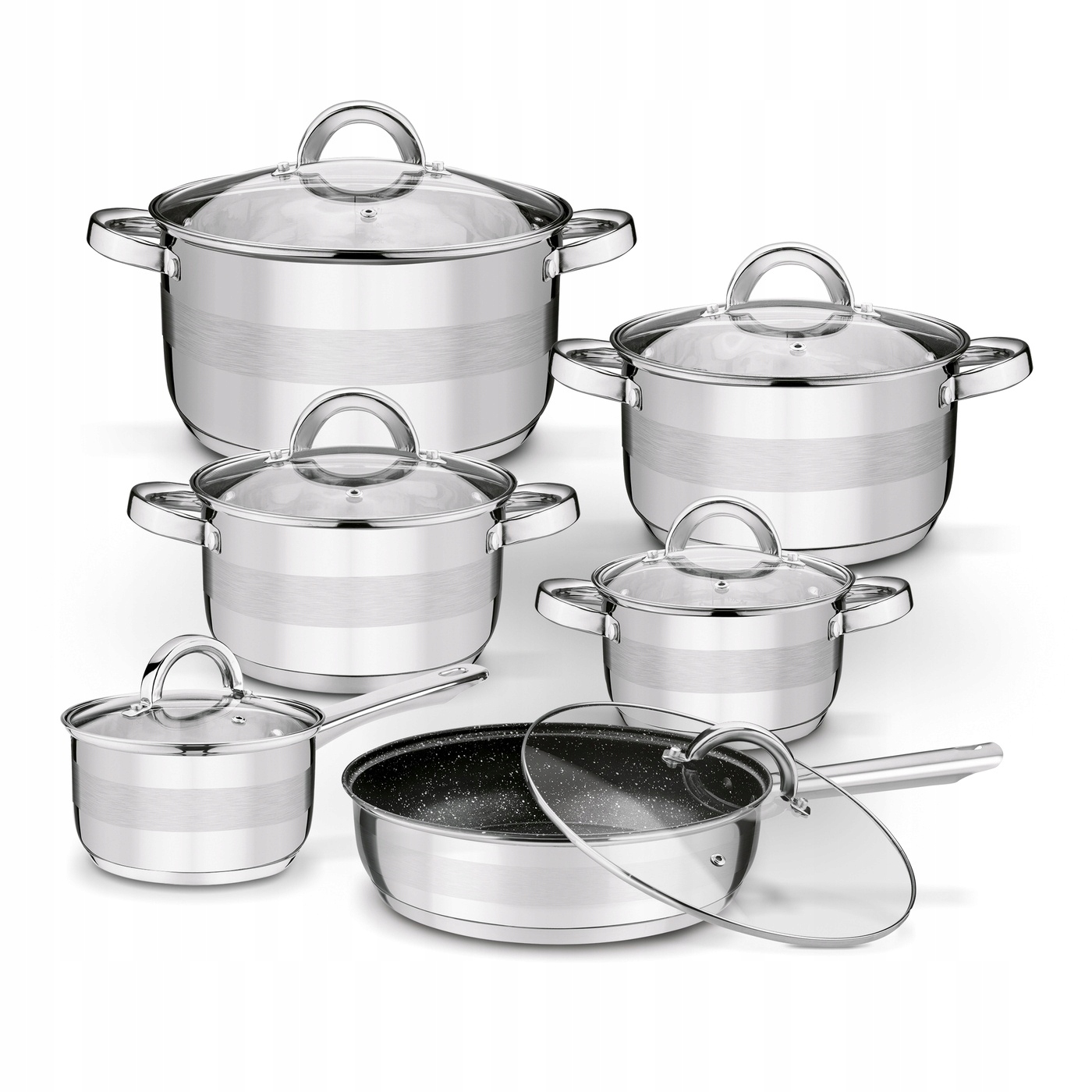 Komplet GARNKÓW + PATELNIA + RONDEL Pokrywka Indukcja GAZ Tadar Roger ...