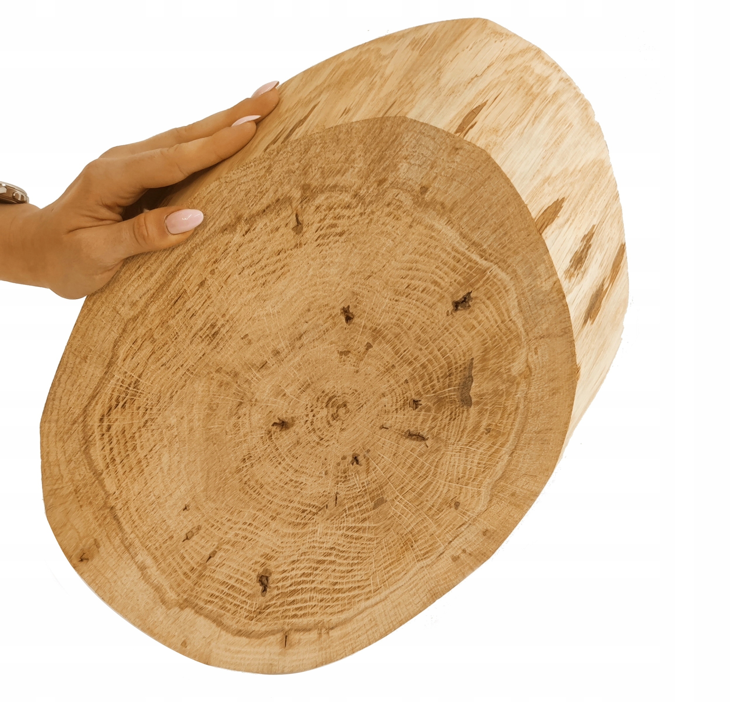 DREVENÝ PLÁTOK DUBOVÁ STOLOVÁ DOSKA ELIPTICKÁ ŠIKMÁ DUB DĹŽKA 40-45CM ...