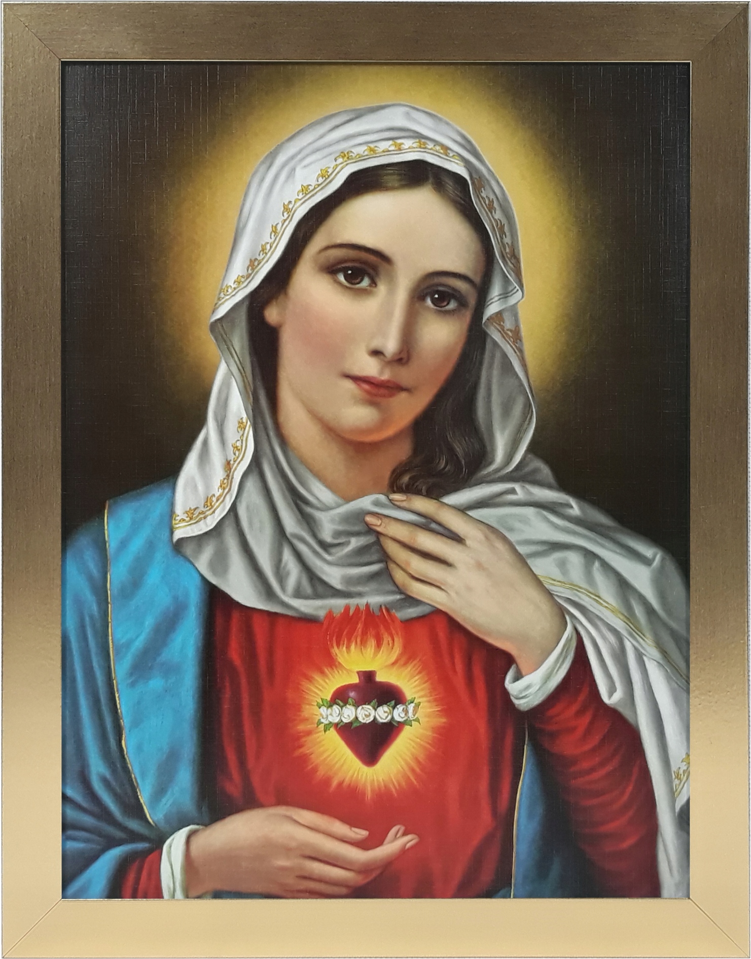 OBRAZ 45x35 MARYJA SERCE MARYI ZŁOTA RAMA • Cena, Opinie • Obrazy ...