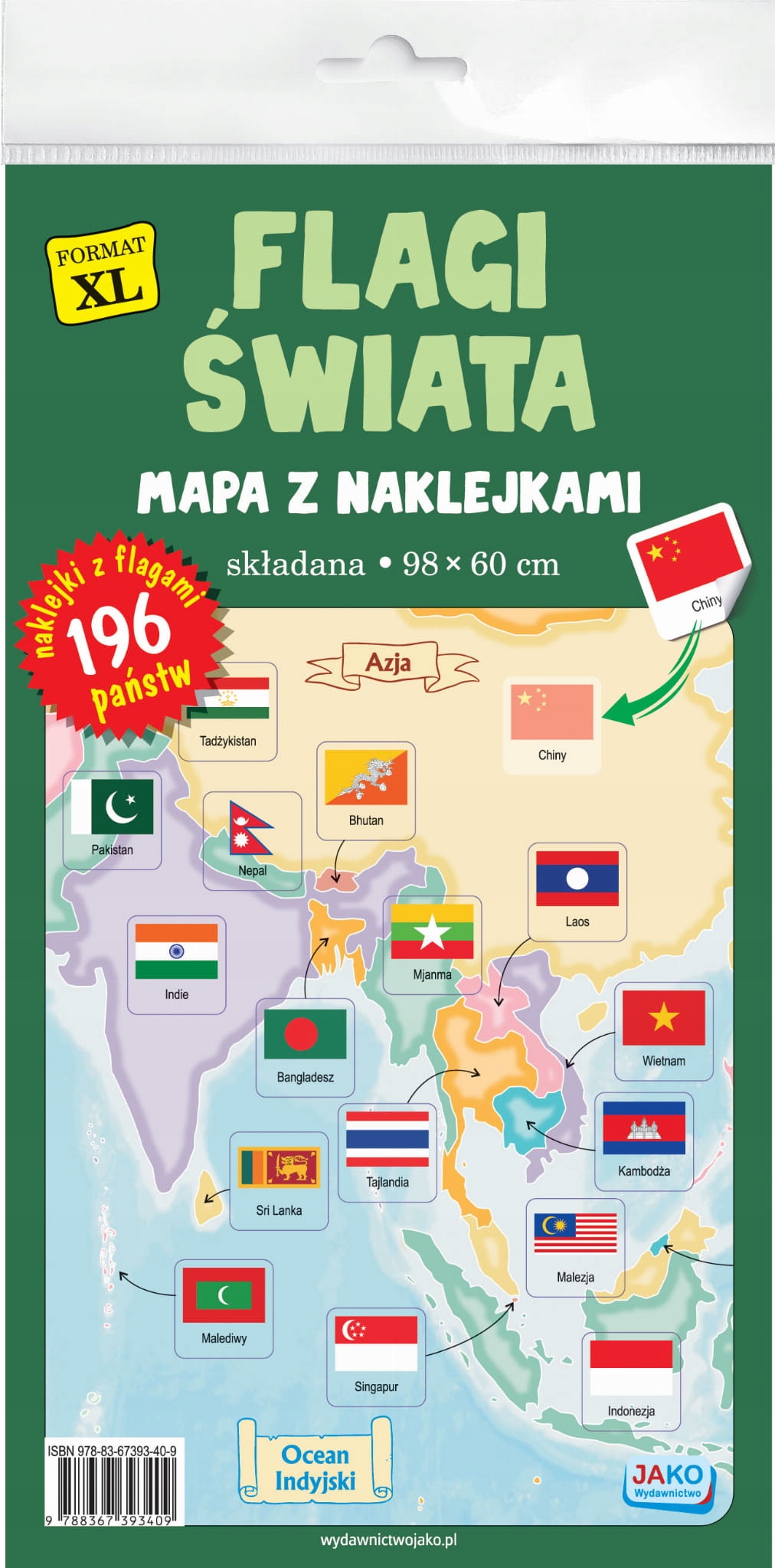 Mapa Flagi Świata z naklejkami (17947589274) | Książka Allegro