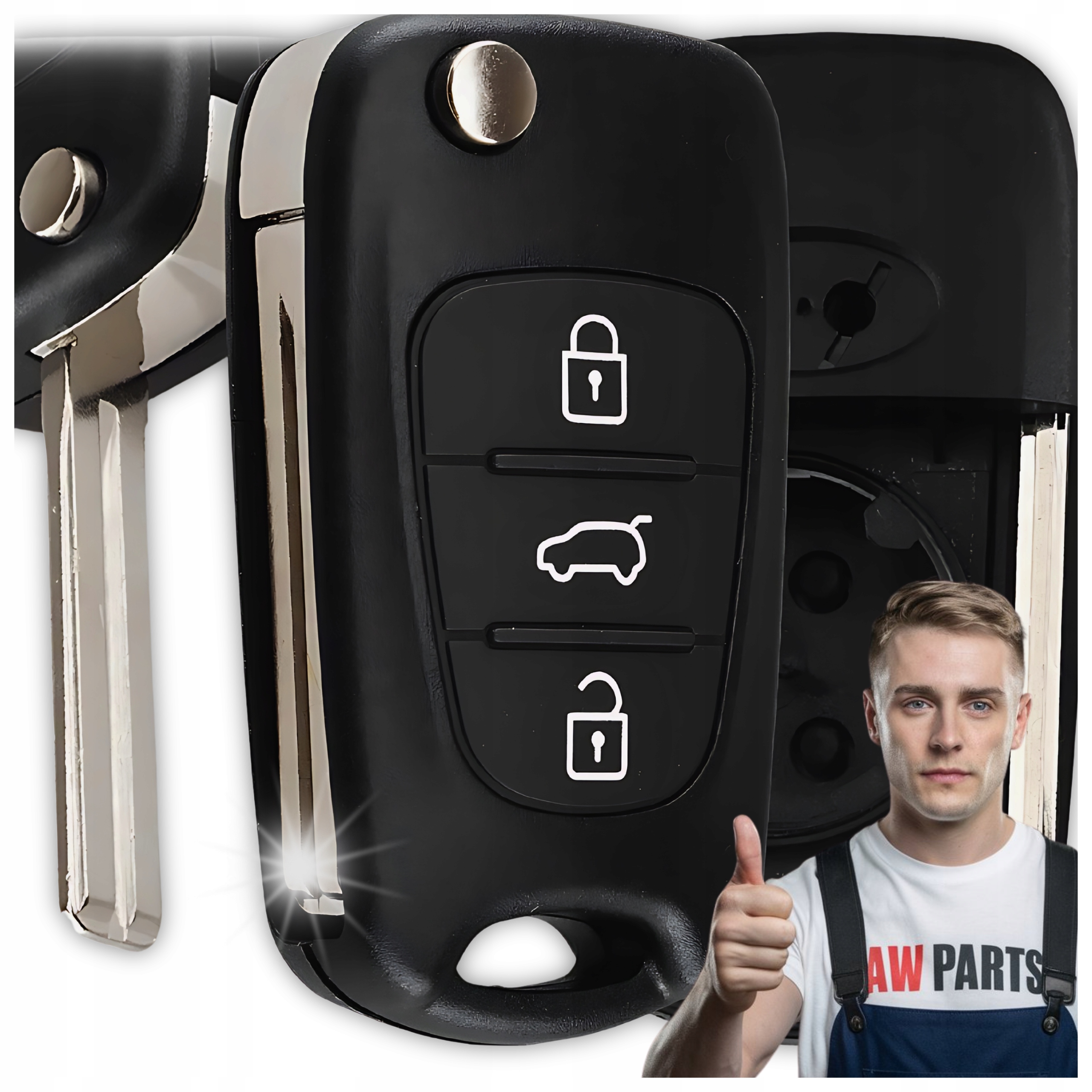 KLUCZYK PILOT OBUDOWA DO HYUNDAI i10 i20 i30 iX35 KIA CEED SPORTAGE VENGA 5905527914647 za 13 ...