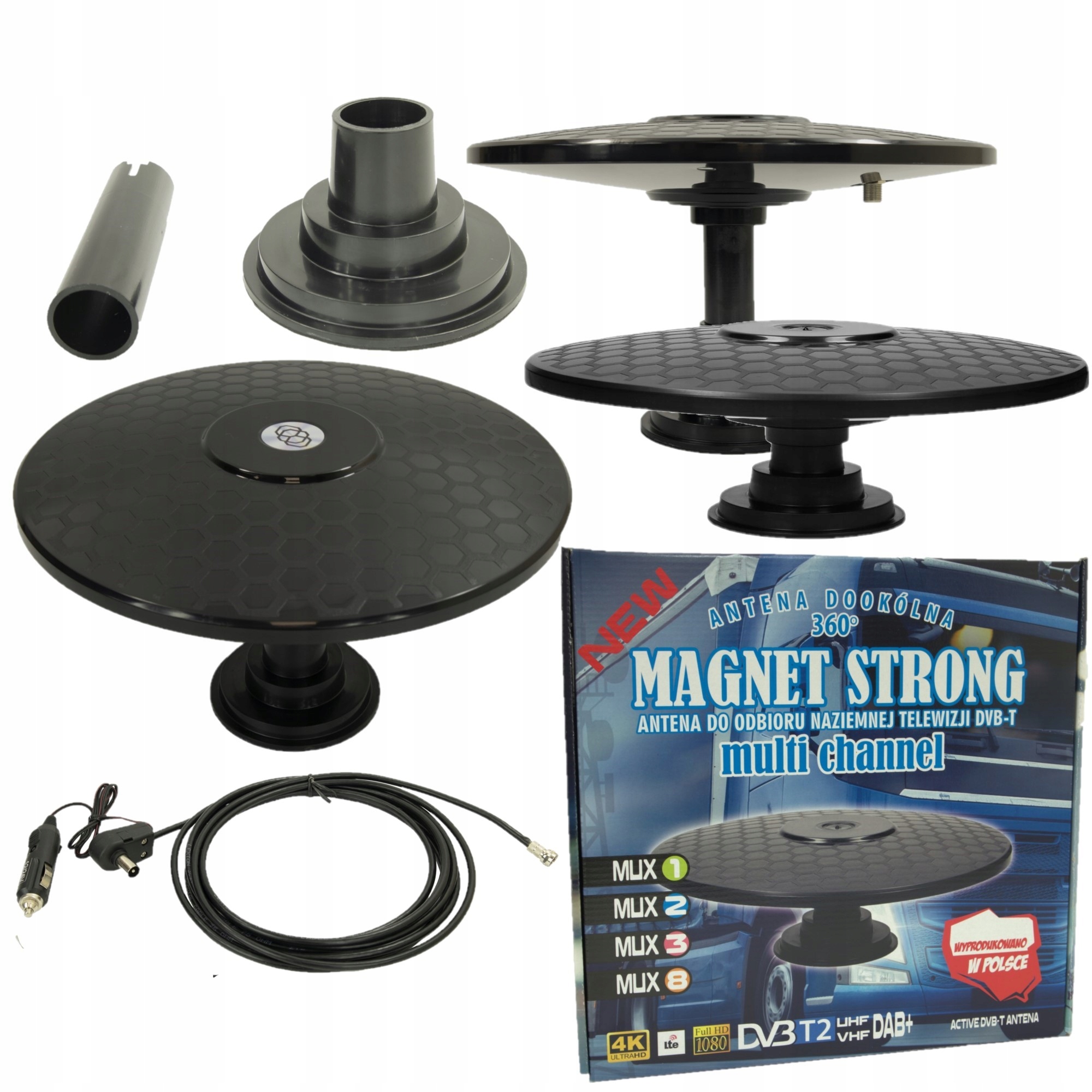 ANTENA DVB-T2 KAMPER BUS TIR NOWY STANDARD DO AUTA SAMOCHODU 12V 24V - Sklep, Opinie, Cena w Allegro