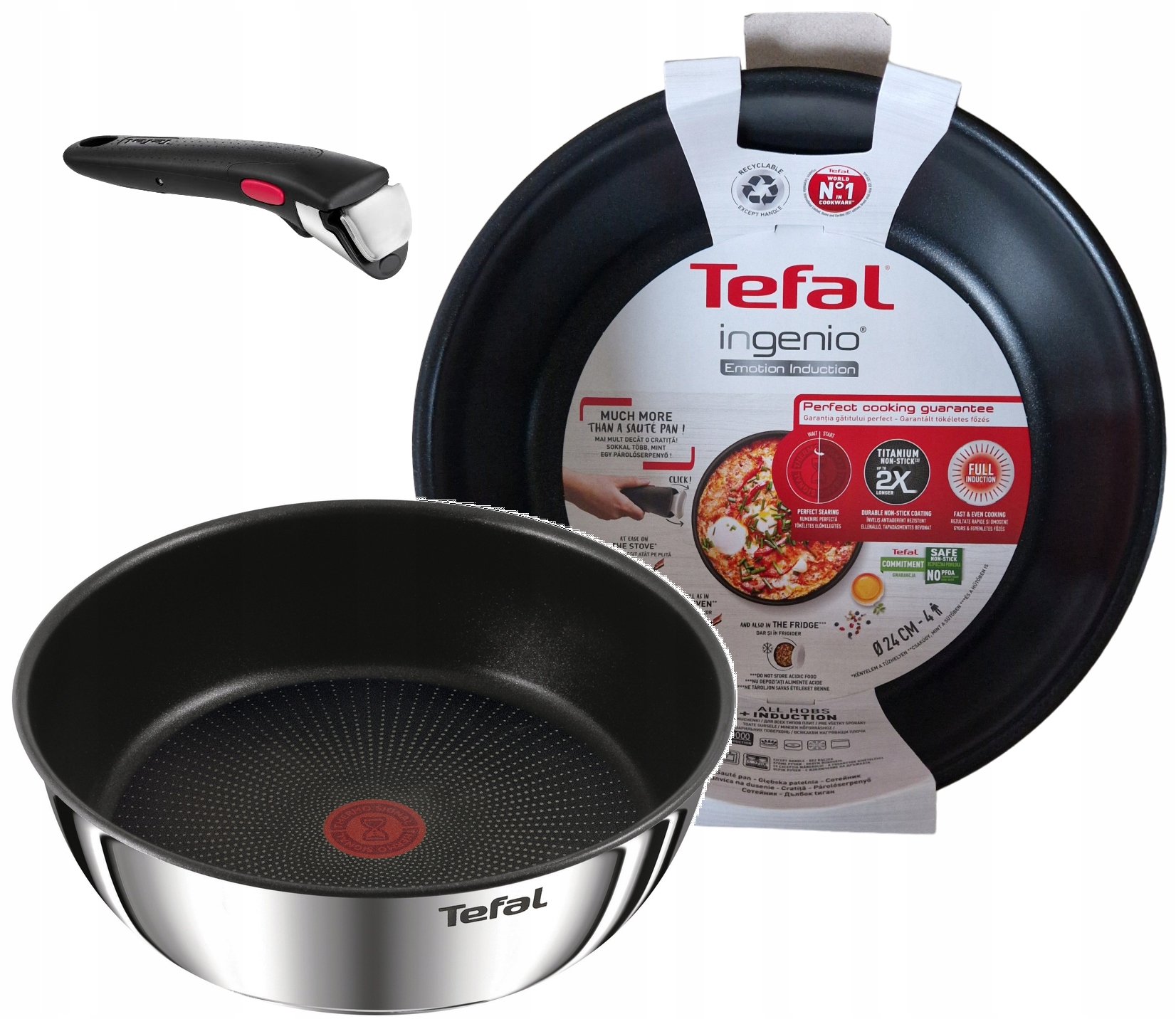 Patelnia tradycyjna Tefal INGENIO EMOTION 24 cm non-stick (nieprzywierająca) (3168430338630 ...