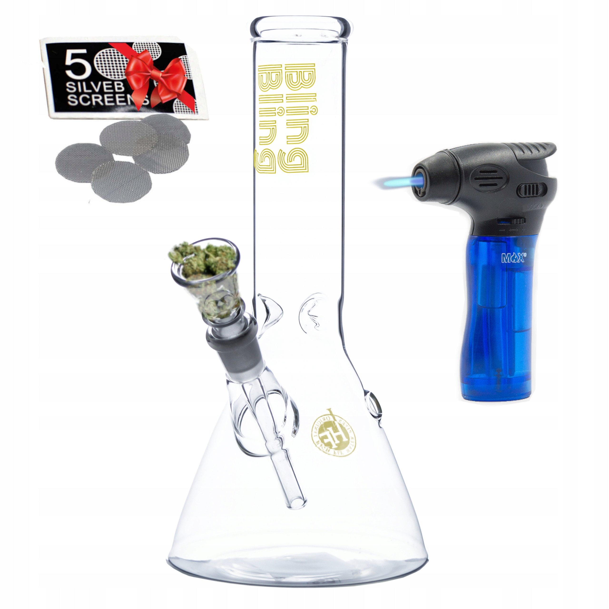 Bongo Szklane Bongo Lodowe + Palnik + Sitka Zestaw (5906288064312 ...