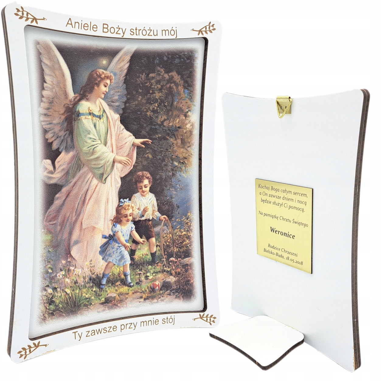 ANIOŁ STRÓŻ ANIELE BOŻY - OBRAZEK Z GRAWEREM 21cm • Cena, Opinie ...