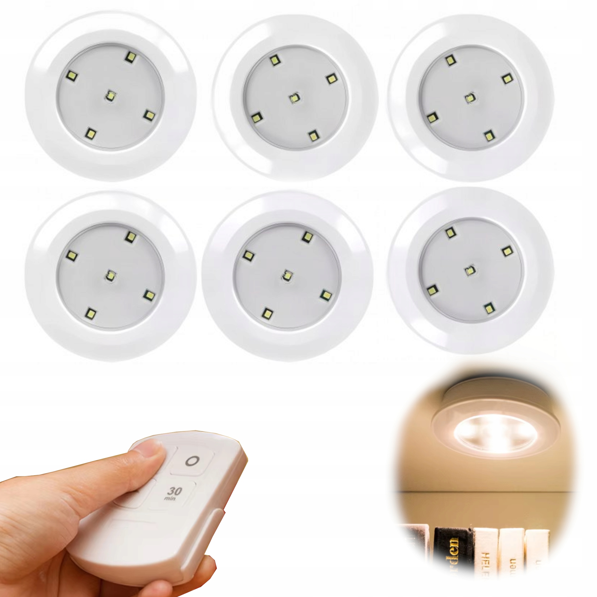 LAMPKA LED NA PILOT BATERIE LAMPA BEZPRZEWODOWA 6 sztuk (5903039723825 ...