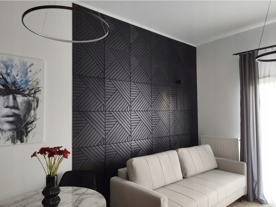 Rombis- panel ścienny drewniany 3D Czarny-Prawy (Rombis Prawy) • Cena ...